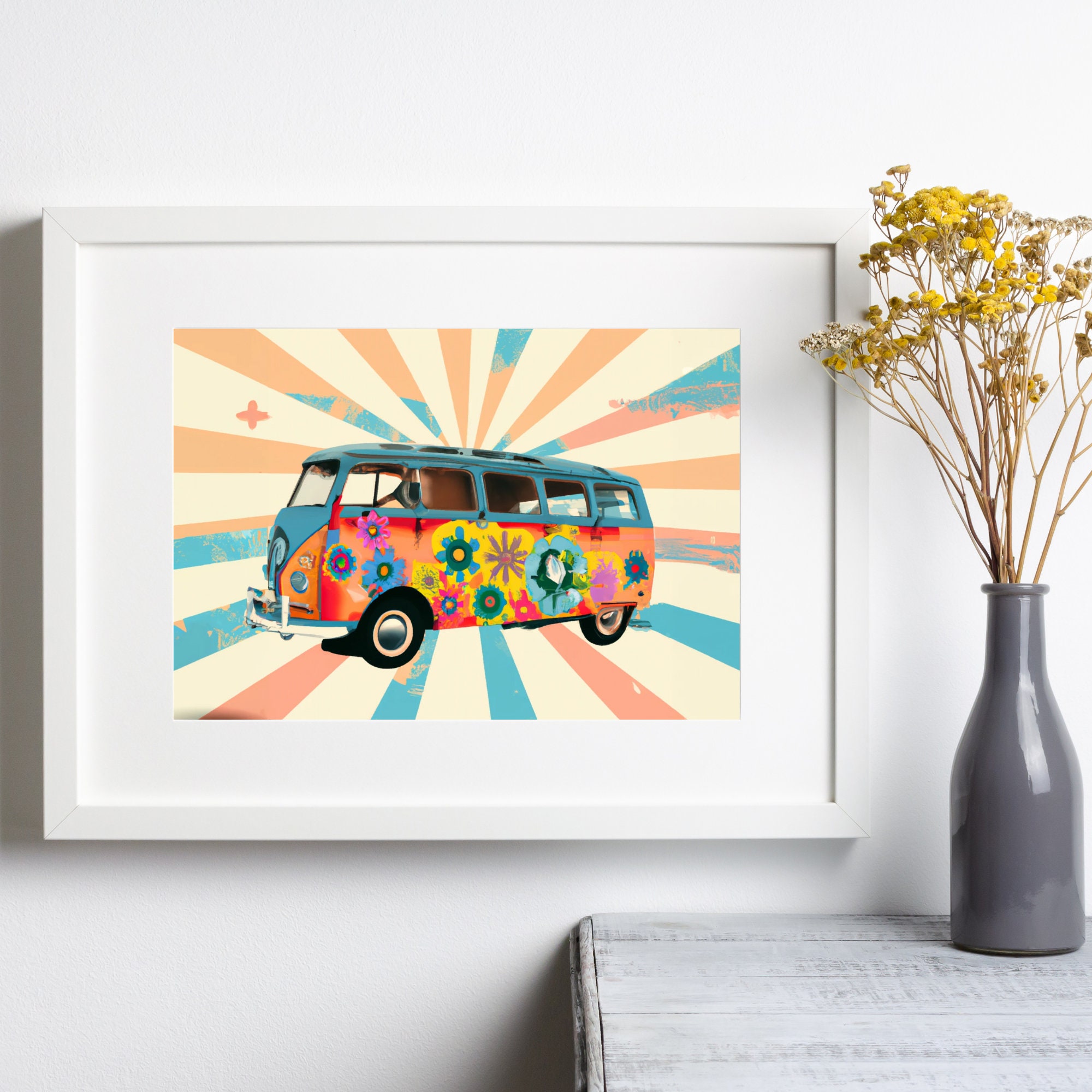 VW Bus Decor, Vw Bus, Volkswagen, Vw Decor Bus, VW Bus Print, Hippie ...