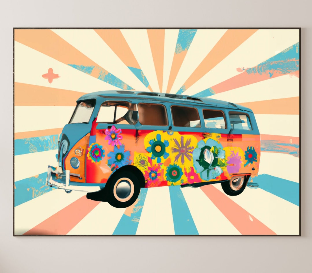 VW Bus Decor, Vw Bus, Volkswagen, Vw Decor Bus, VW Bus Print, Hippie ...