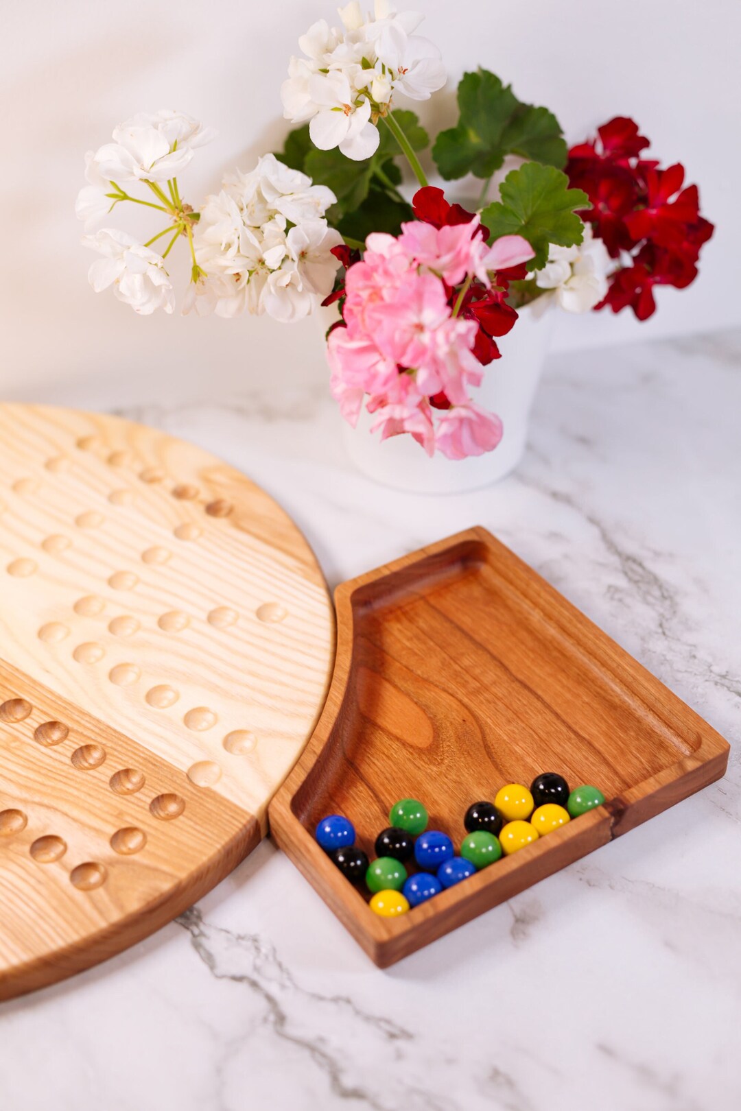 Ash Hardwood Game Board, Wahoo 15-inch Diameter Board W/ Matching ...