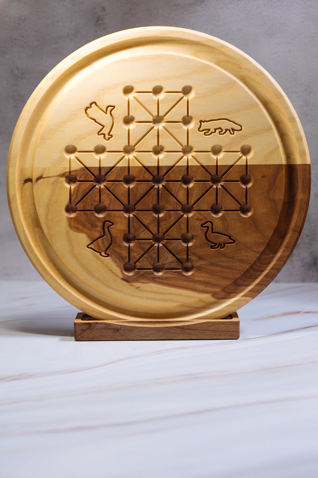 Fox and Geese Game Board Made of Premium Ash Hardwood Made - Etsy