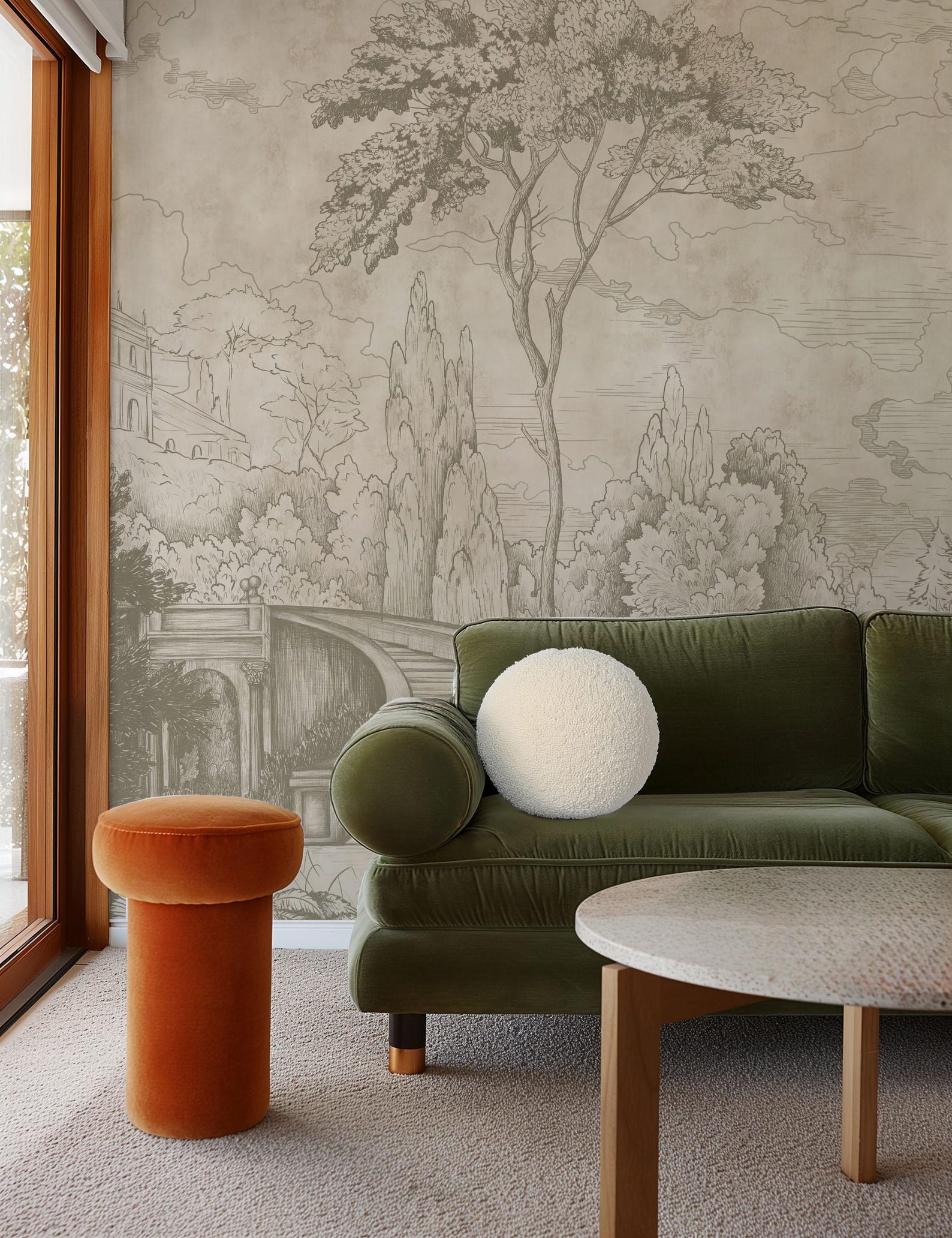 Scenic Wallpaper, Subtle Wallpaper, Bespoke Wallpaper, Light Beige Wall ...