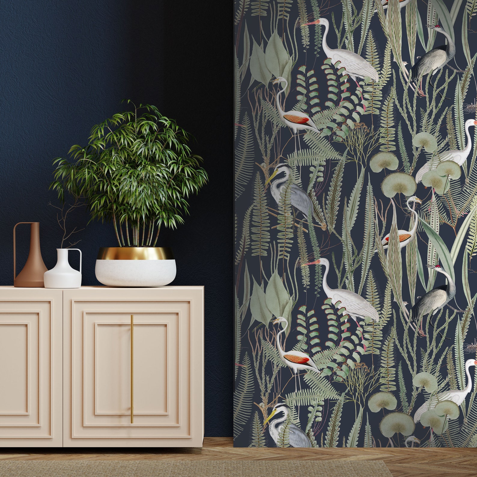 Blue Heron Wallpaper Bird Wallpaper Removable Vintage - Etsy