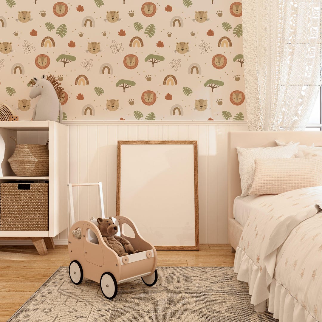Neutral Gender Safari Wallpaper, Safari Wallpaper Peel and Stick ...