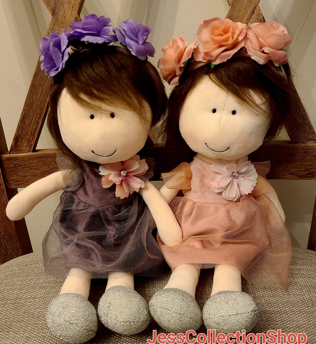 Personalized 13in Soft Baby Girl Plush Doll Toy/messy Brown Hair ...