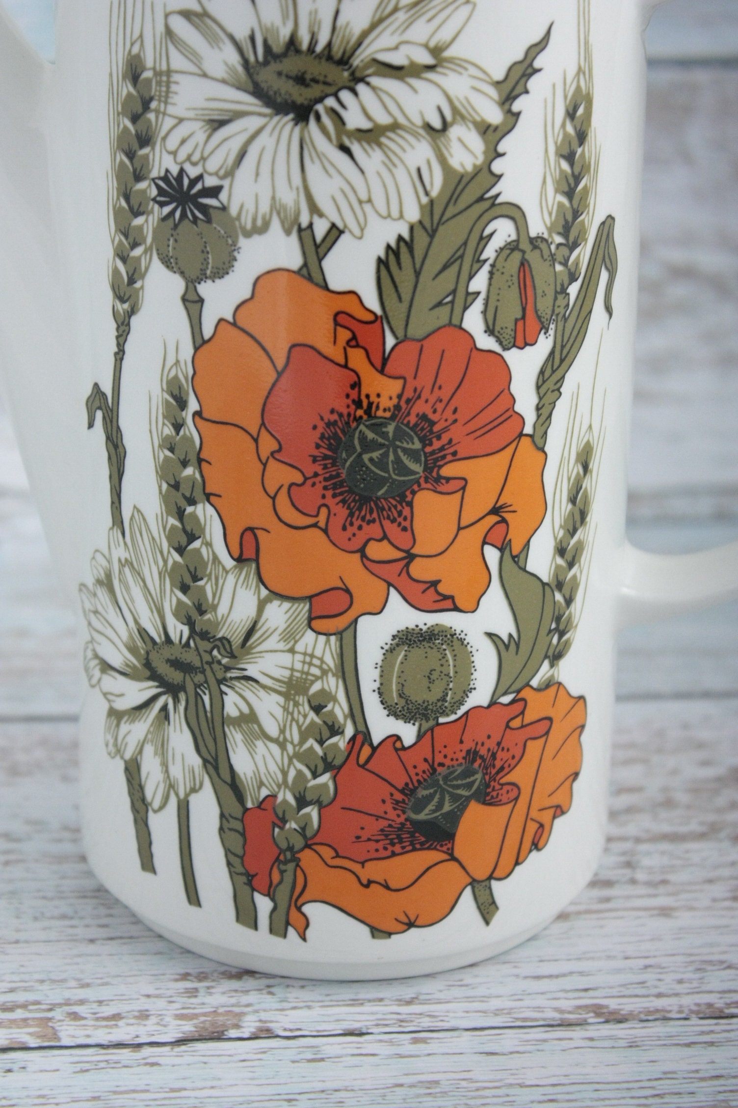 J&G Meakin Poppy Vintage Coffee Pot 1970s Midcentury Design - Etsy