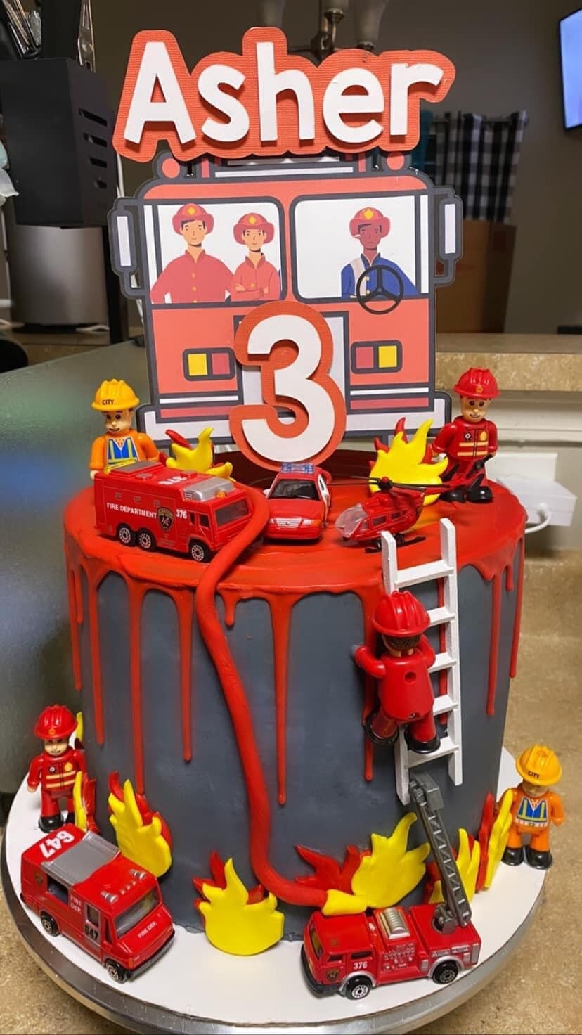 Firetruck Cake Topper - Etsy