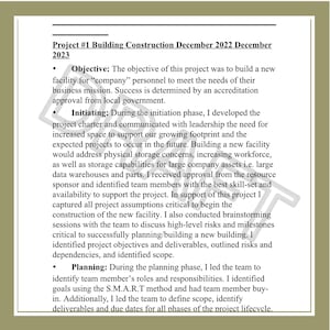 PMP Application Template With Examples for Project Descriptions - Etsy