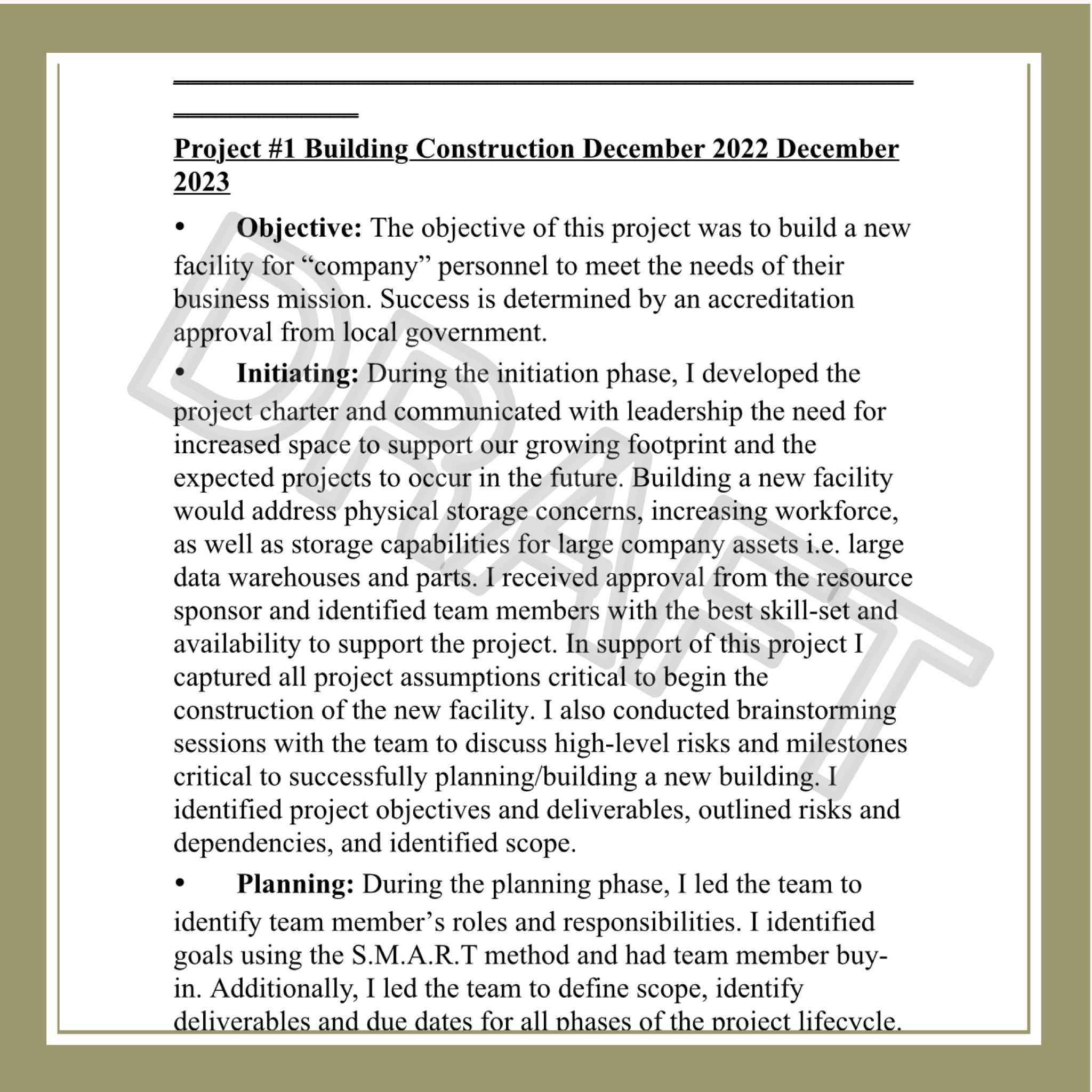 PMP Application Template With Examples for Project Descriptions - Etsy
