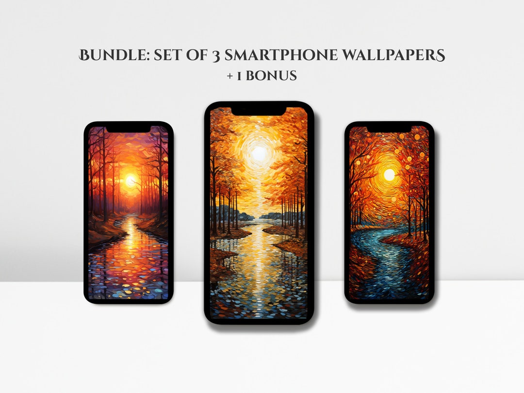 Bundle Smartphone Ios/android Wallpapers Sunset in Autumn - Etsy