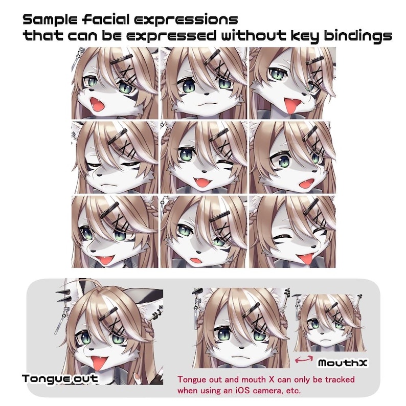 Furry Girl Full Body Vtuber Model | Choose and Combine Colors | Vtube ...