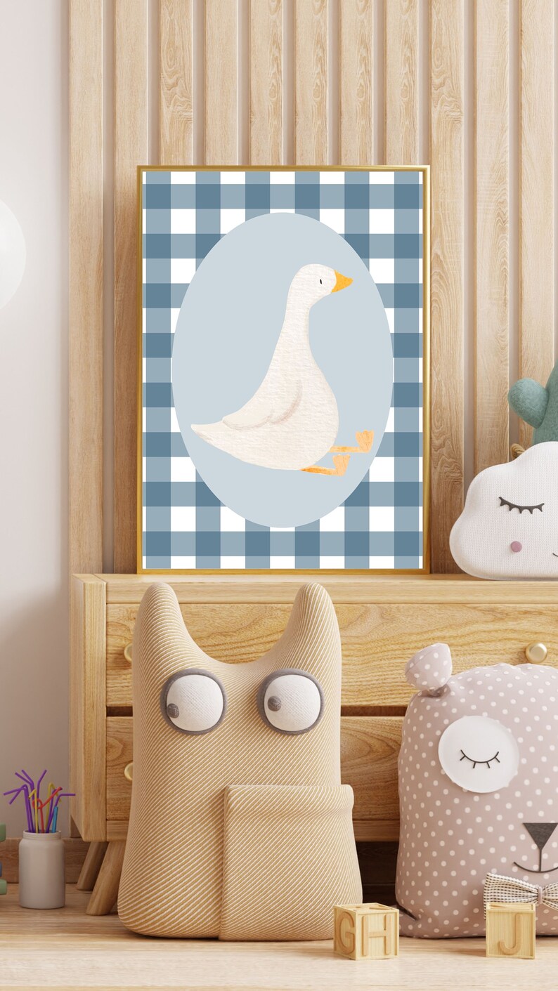 Silly Goose Wall Art, Cute Goose Poster, Nursery Decor, Farm Animal ...