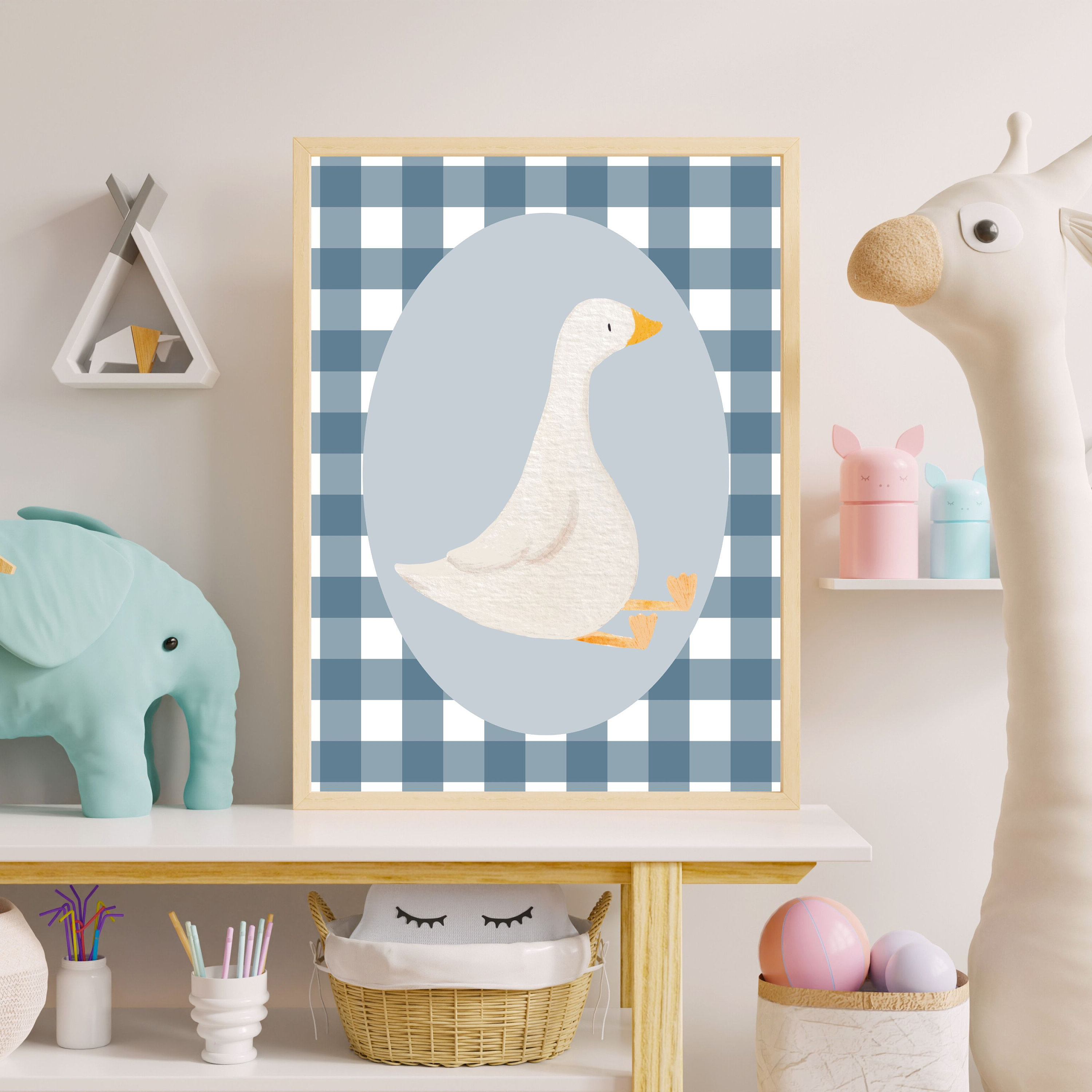 Silly Goose Wall Art, Cute Goose Poster, Nursery Decor, Farm Animal ...