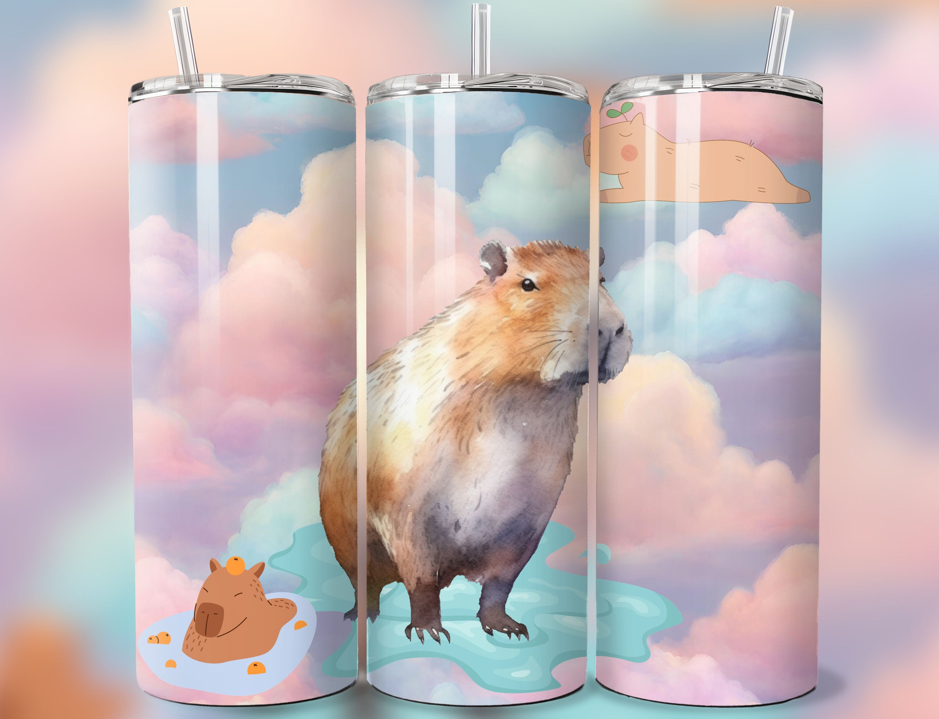 Capybara 20 Oz Skinny Tumbler Sublimation Design Digital Download PNG ...