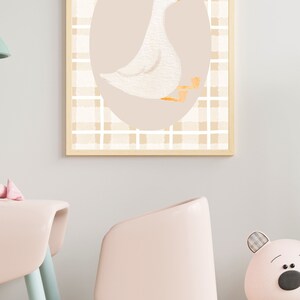 Silly Goose Wall Art, Cute Goose Poster, Nursery Decor, Farm Animal ...