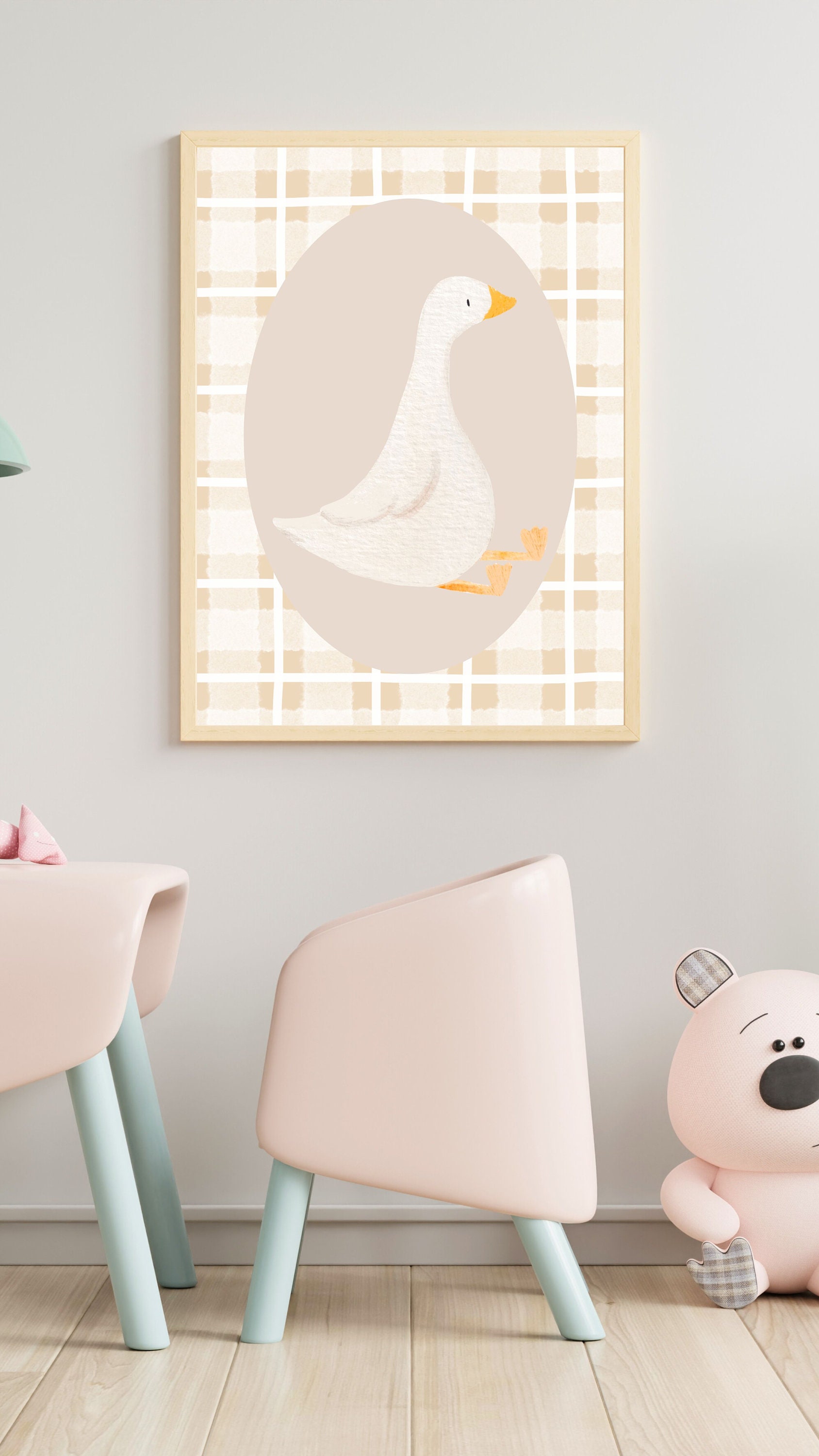 Silly Goose Wall Art, Cute Goose Poster, Nursery Decor, Farm Animal ...