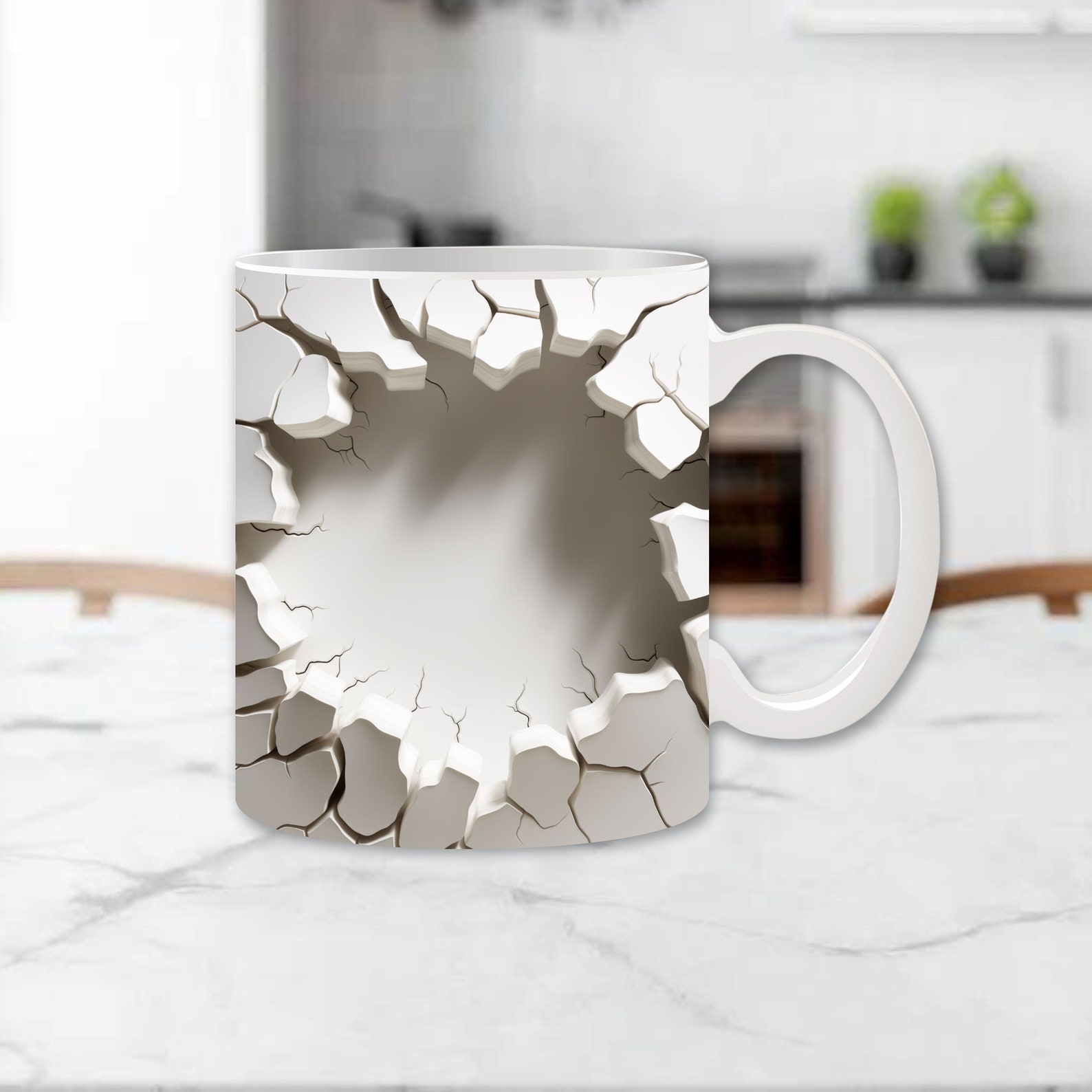 3D Cracked Wall Mug Wrap 11 Oz 15 Mug Sublimation Design Digital ...
