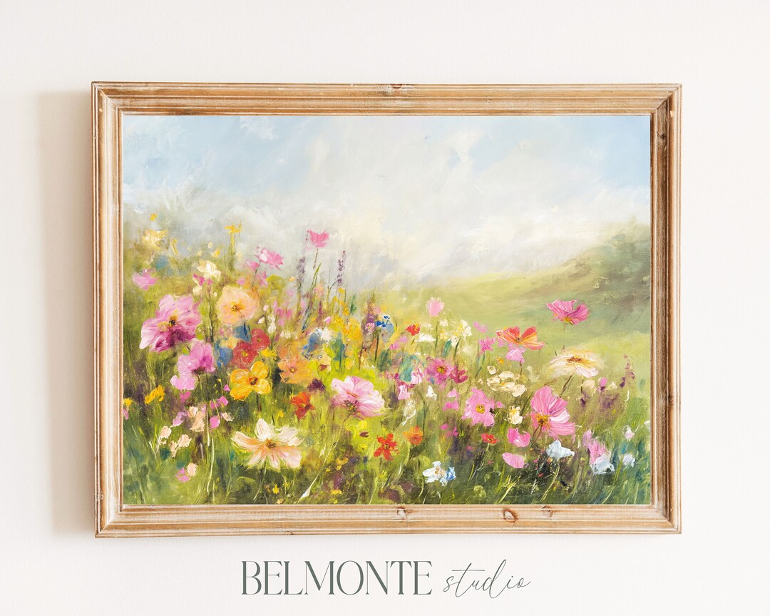 Spring Art Vintage Decor Spring Wall Art Wildflowers Print Easter ...