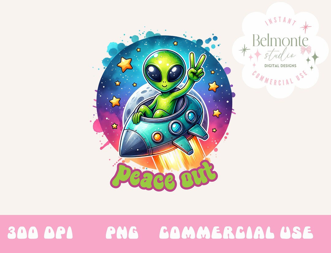 Peace Out Alien, Sassy Alien Clipart, Sarcastic Alien Clipart, Sarcasm ...