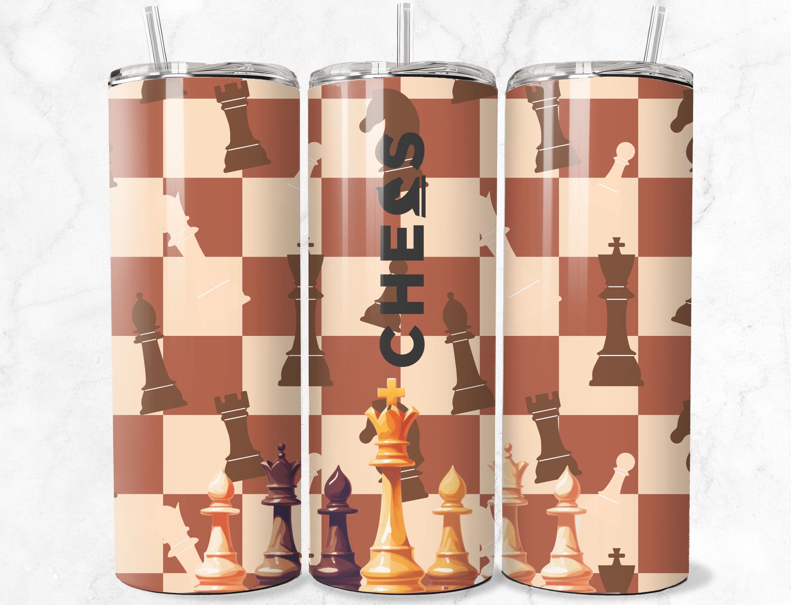 Chess 20 Oz Skinny Tumbler Sublimation Design Digital Download Chess ...