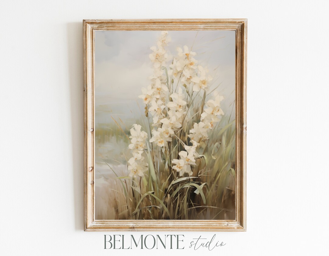 Moody Spring Wall Art Orchid Print Spring Print Spring Decor Wildflower ...