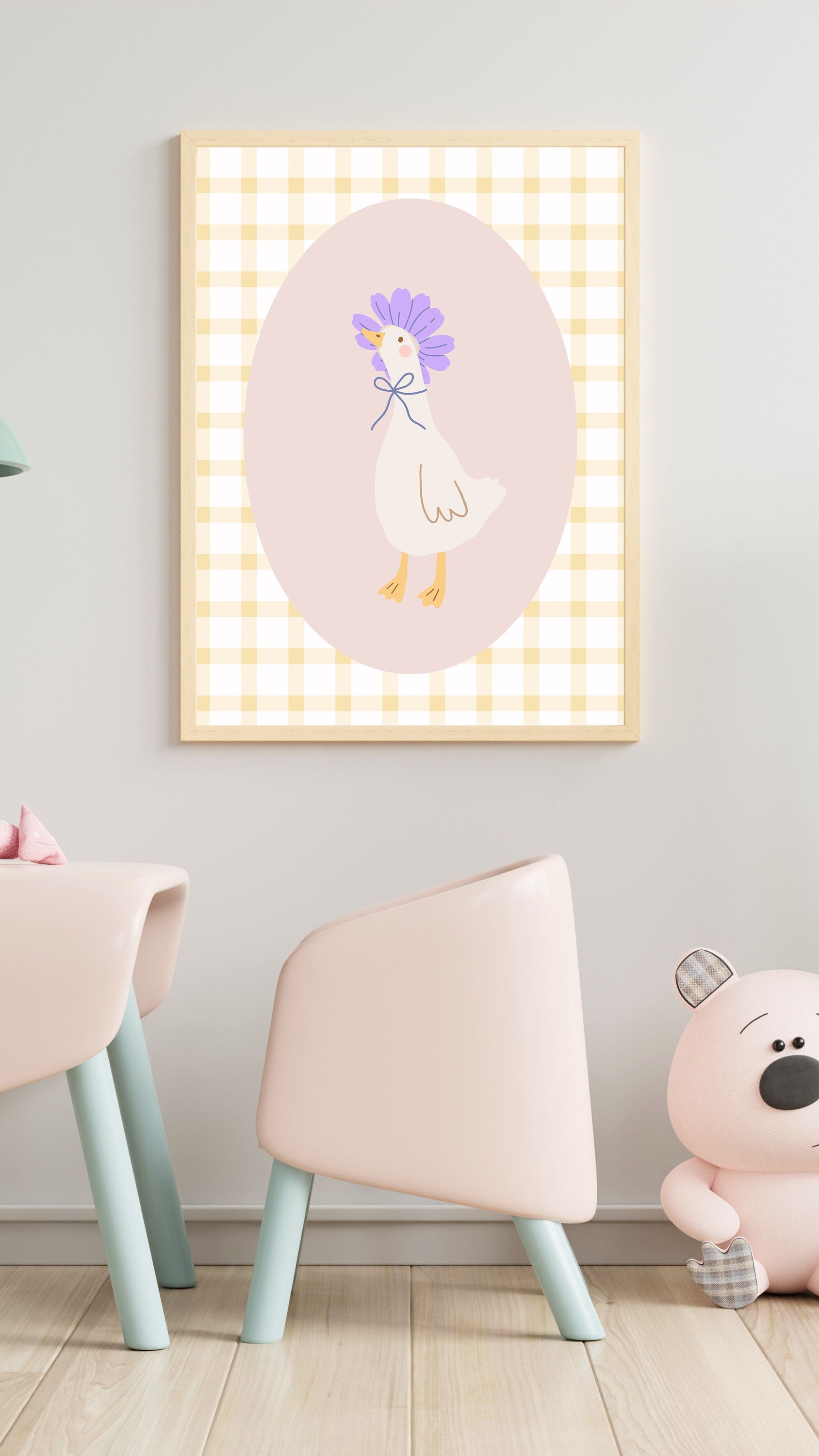 Silly Goose Wall Art, Cute Goose Poster, Nursery Decor, Farm Animal ...