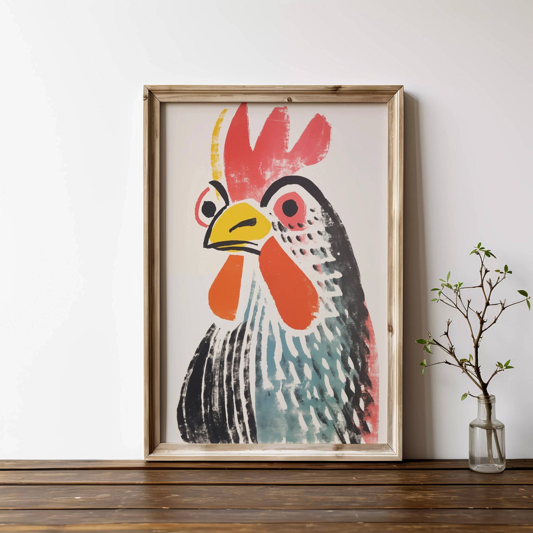 Printable Chicken Wall Art Cottagecore Wall Art Modern Decor Farmhouse ...