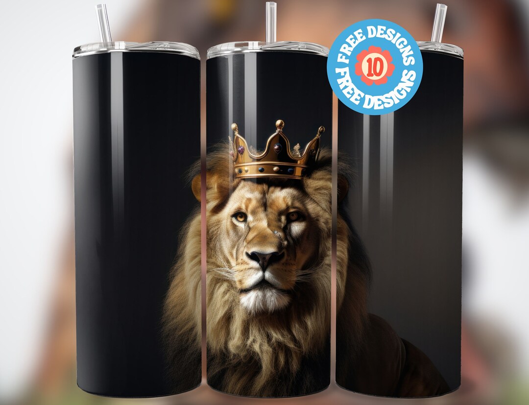 Lion 20 Oz Skinny Tumbler Sublimation Design Digital Download PNG Lion Tumbler Wrap Png Lion ...