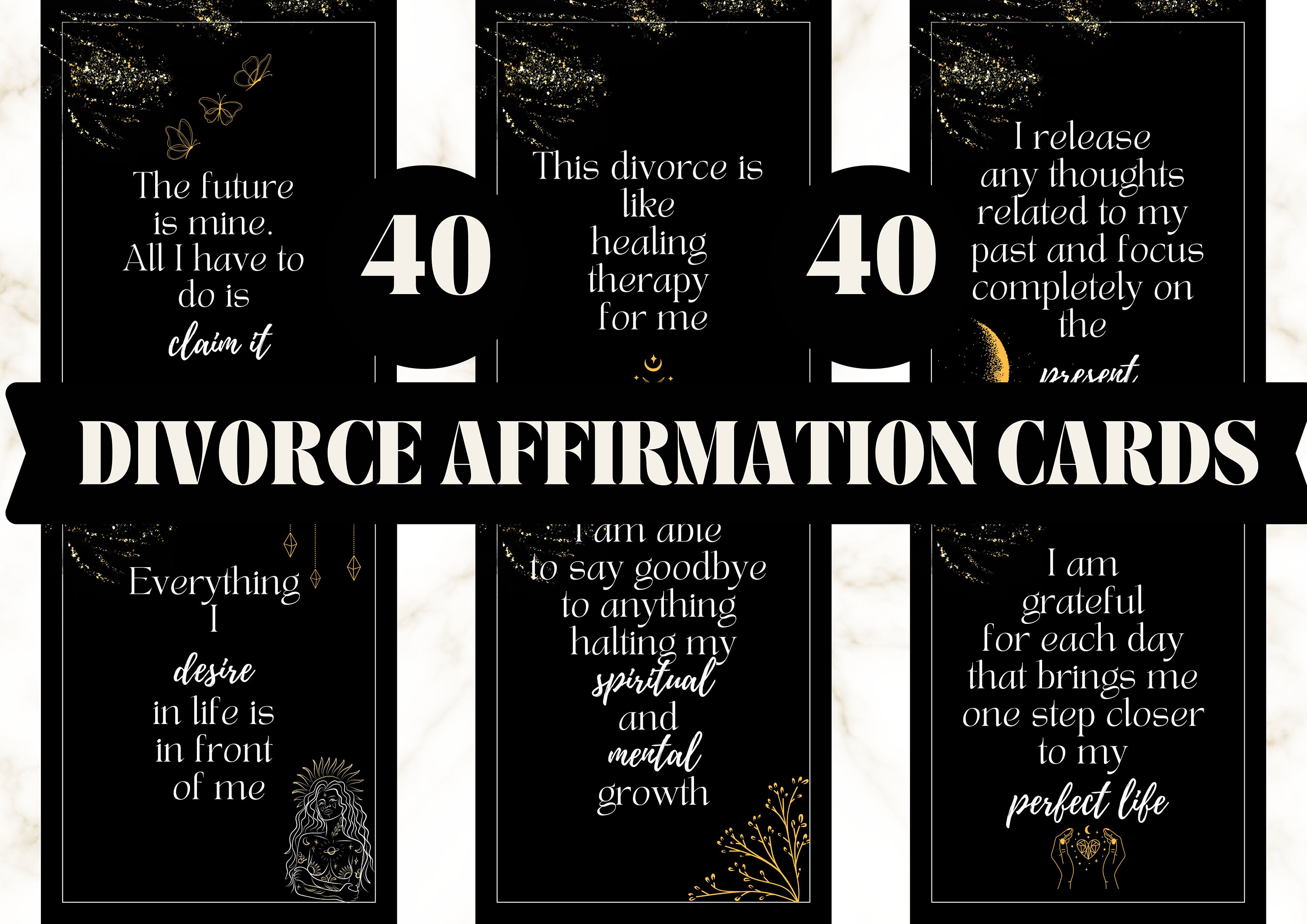 Divorce Affirmation Cards Positive Affirmation Cards Divorce Cards Self ...