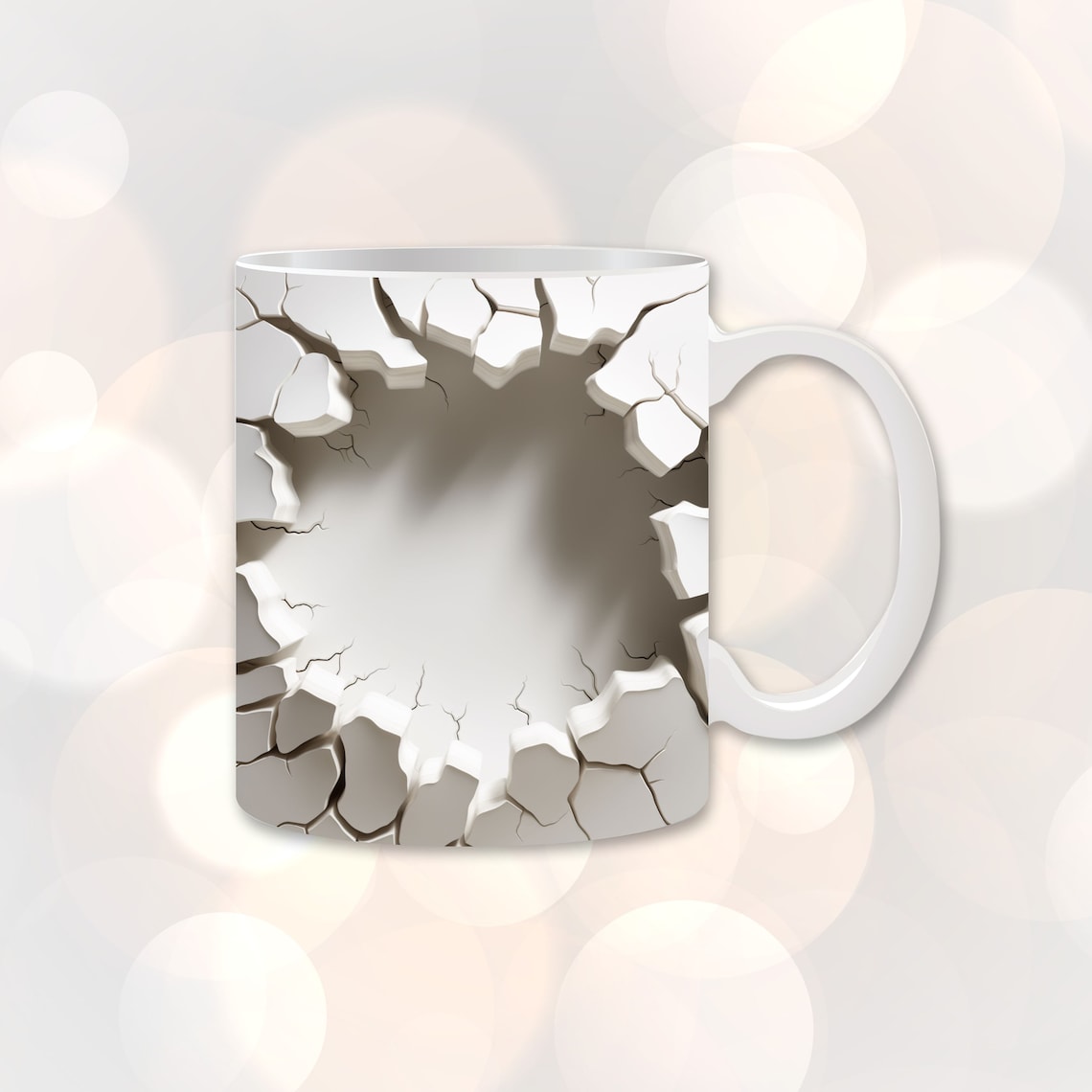 3D Cracked Wall Mug Wrap 11 Oz 15 Mug Sublimation Design Digital ...