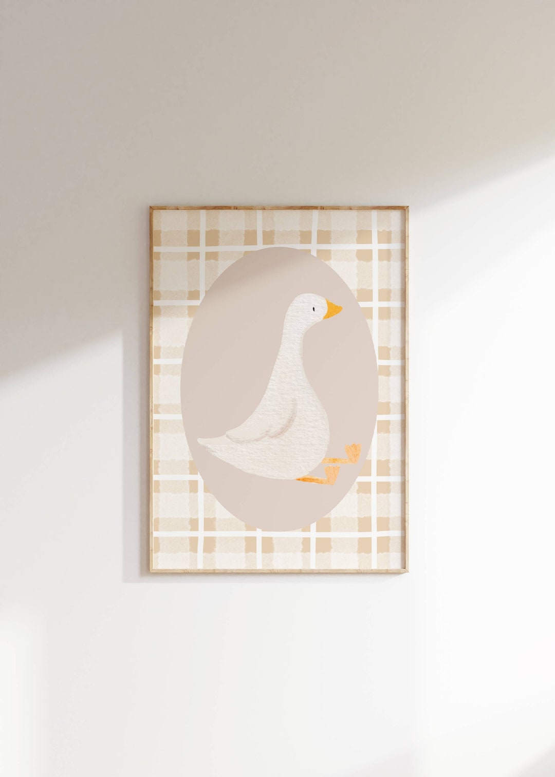Silly Goose Wall Art, Cute Goose Poster, Nursery Decor, Farm Animal ...