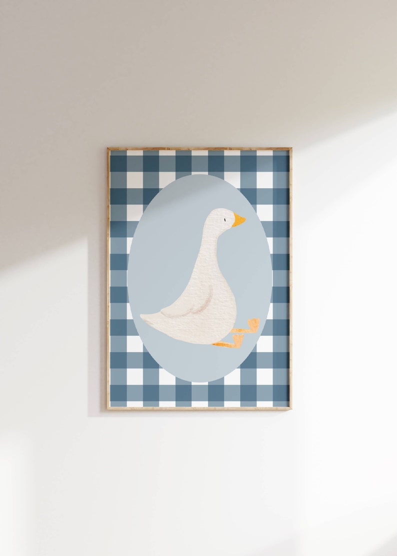 Silly Goose Wall Art, Cute Goose Poster, Nursery Decor, Farm Animal ...