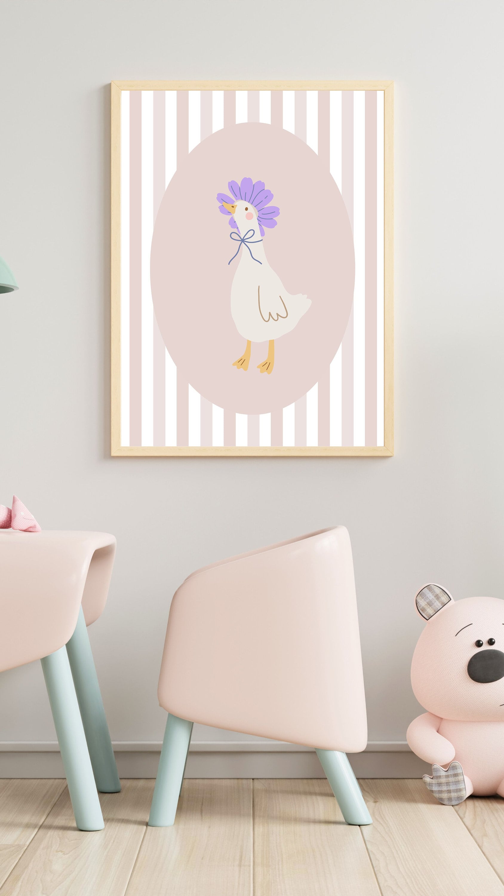 Silly Goose Wall Art, Cute Goose Poster, Nursery Decor, Farm Animal ...