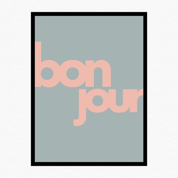Bonjour Print - Etsy UK