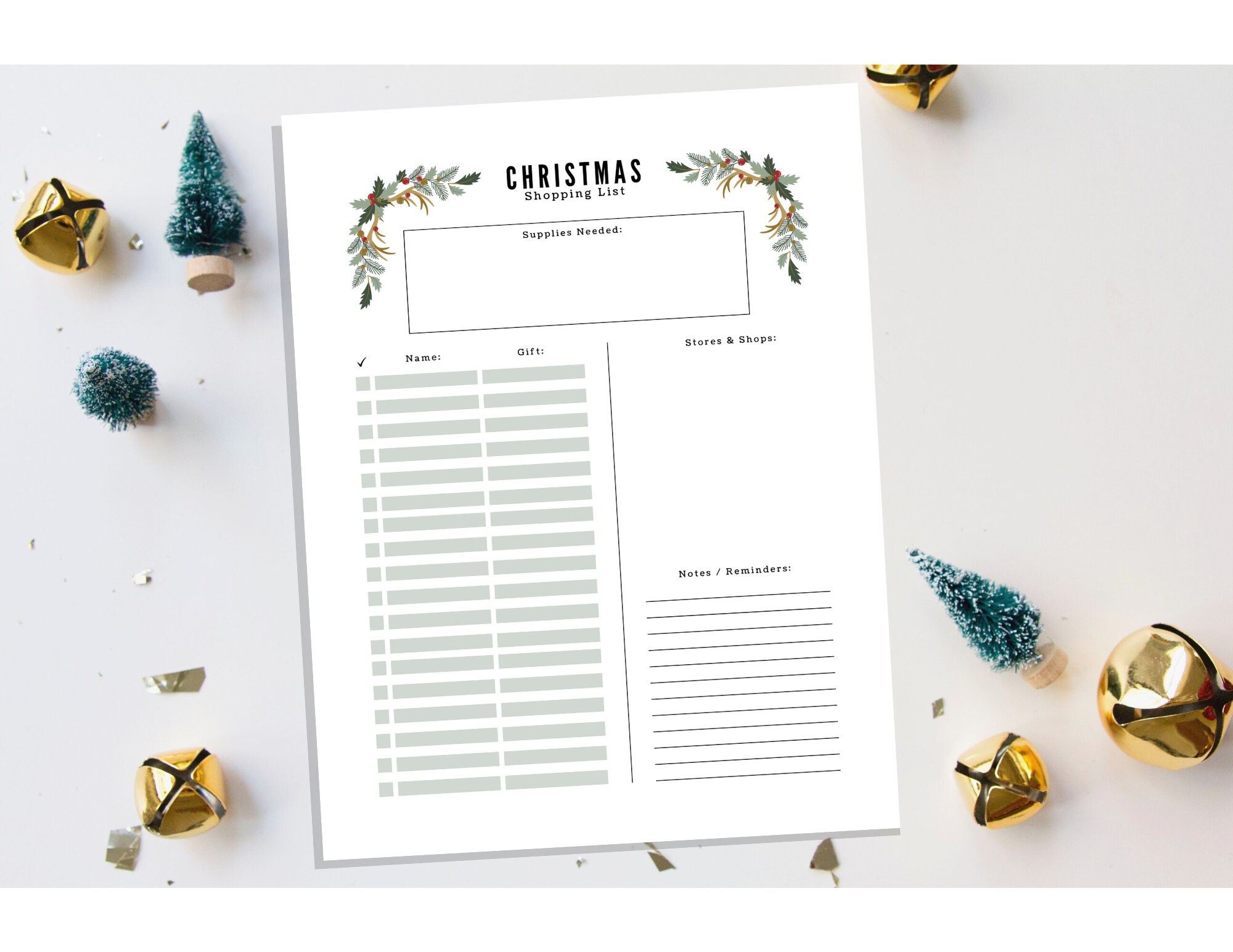 CHRISTMAS SHOPPING LIST Printable Christmas to Do List - Etsy