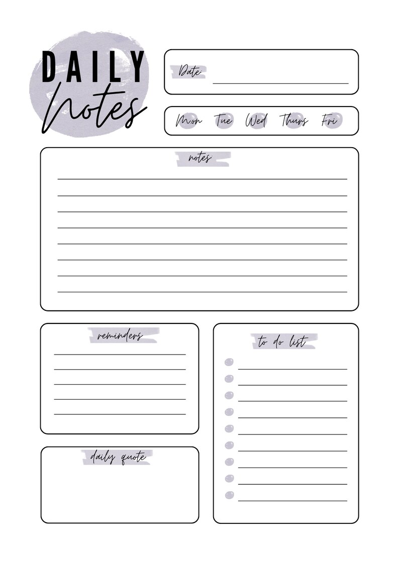Printable Daily Planner to Do List Reminders Daily Quotes - Etsy