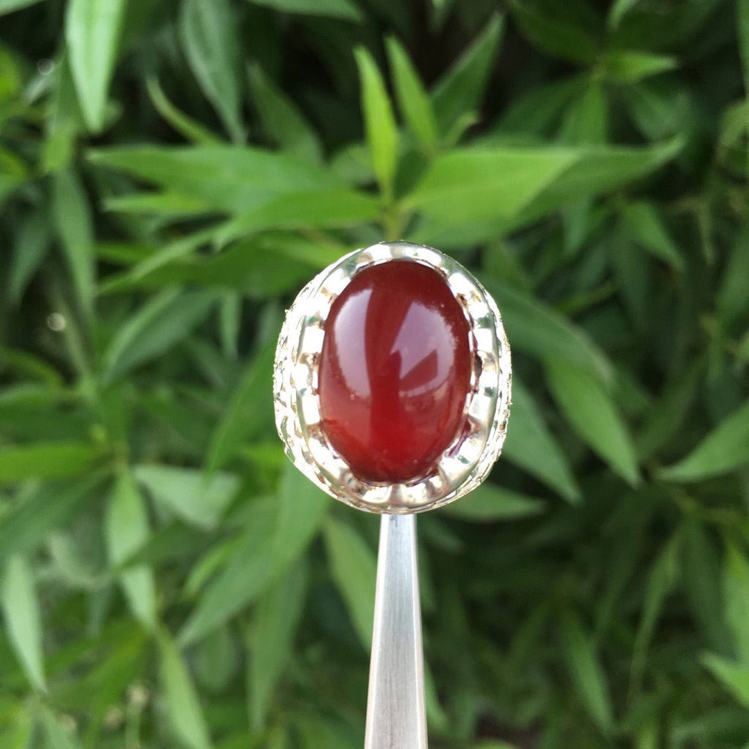 Authentic Yemeni Aqeeq Rings for Men Hashbi Kabadi & Yamani Aqeeq Stone ...