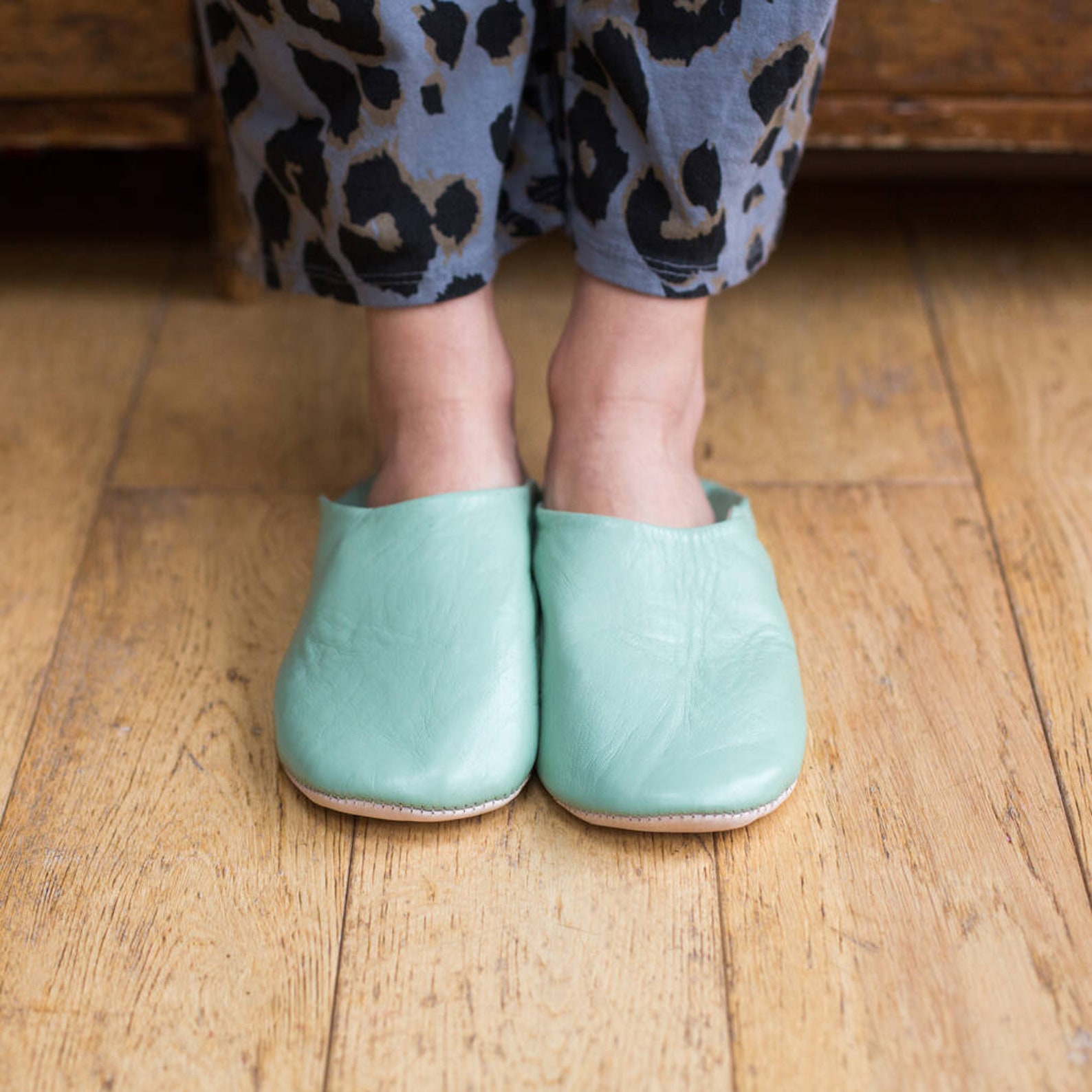 Moroccan Leather Babouche Slippers, Handmade Slippers, Sheepskin ...