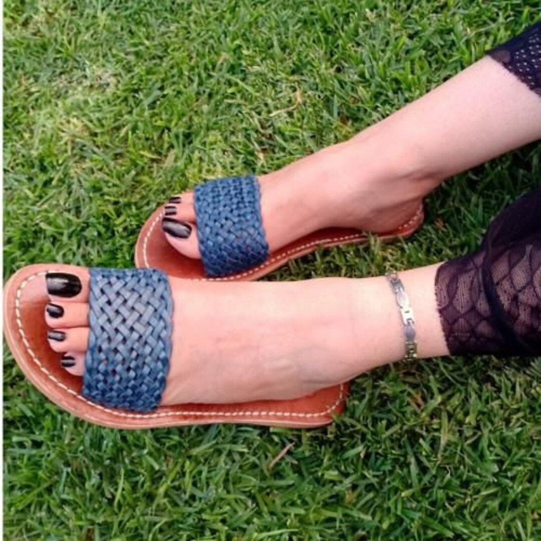 Moroccan Leather Sandals Sewn Entirely by Hand.leather Sandals in ...