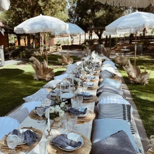 Set of 4,6,8,10,12 White Bleach Raffia Fringe Placemats, Boho Fringe ...