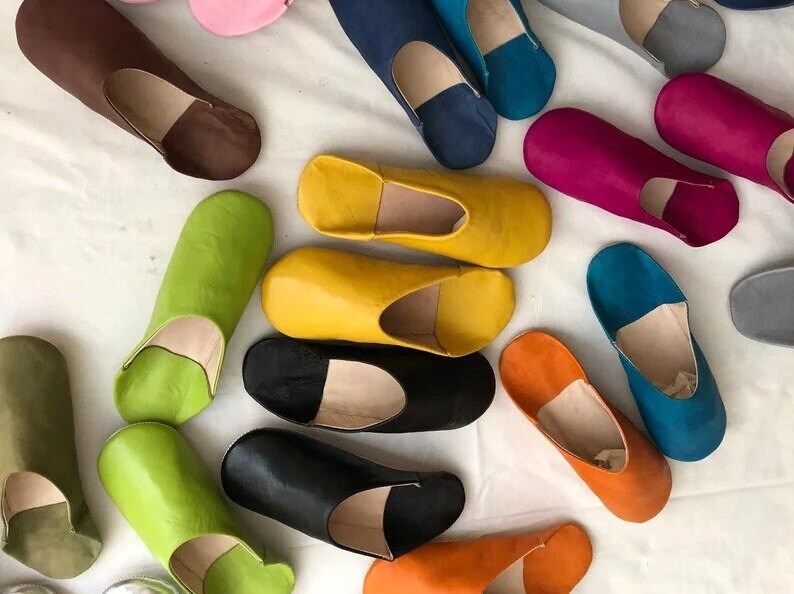 Moroccan Handmade Slippers Leather Unisex Babouches Babouche Shoes ...