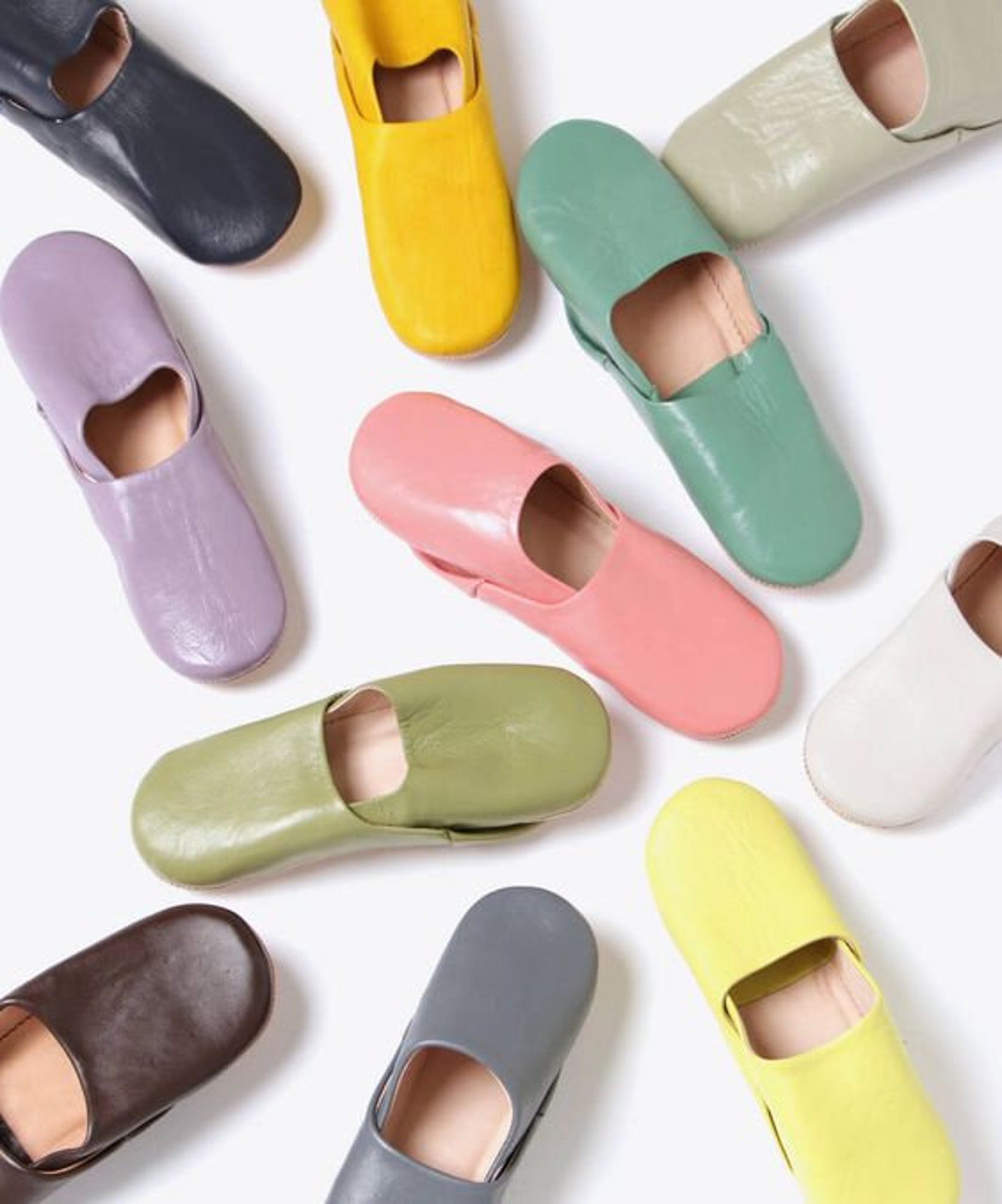 Moroccan Leather Babouche Slippers, Handmade Slippers, Sheepskin ...