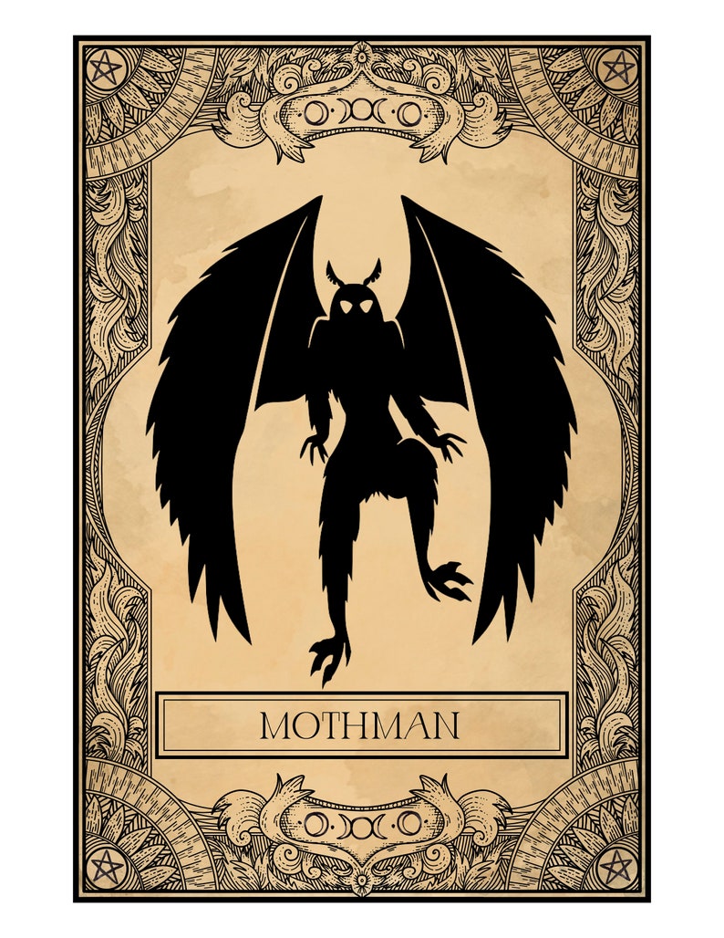 Mothman - Digital - Mythical Creature Tarot Art - Etsy