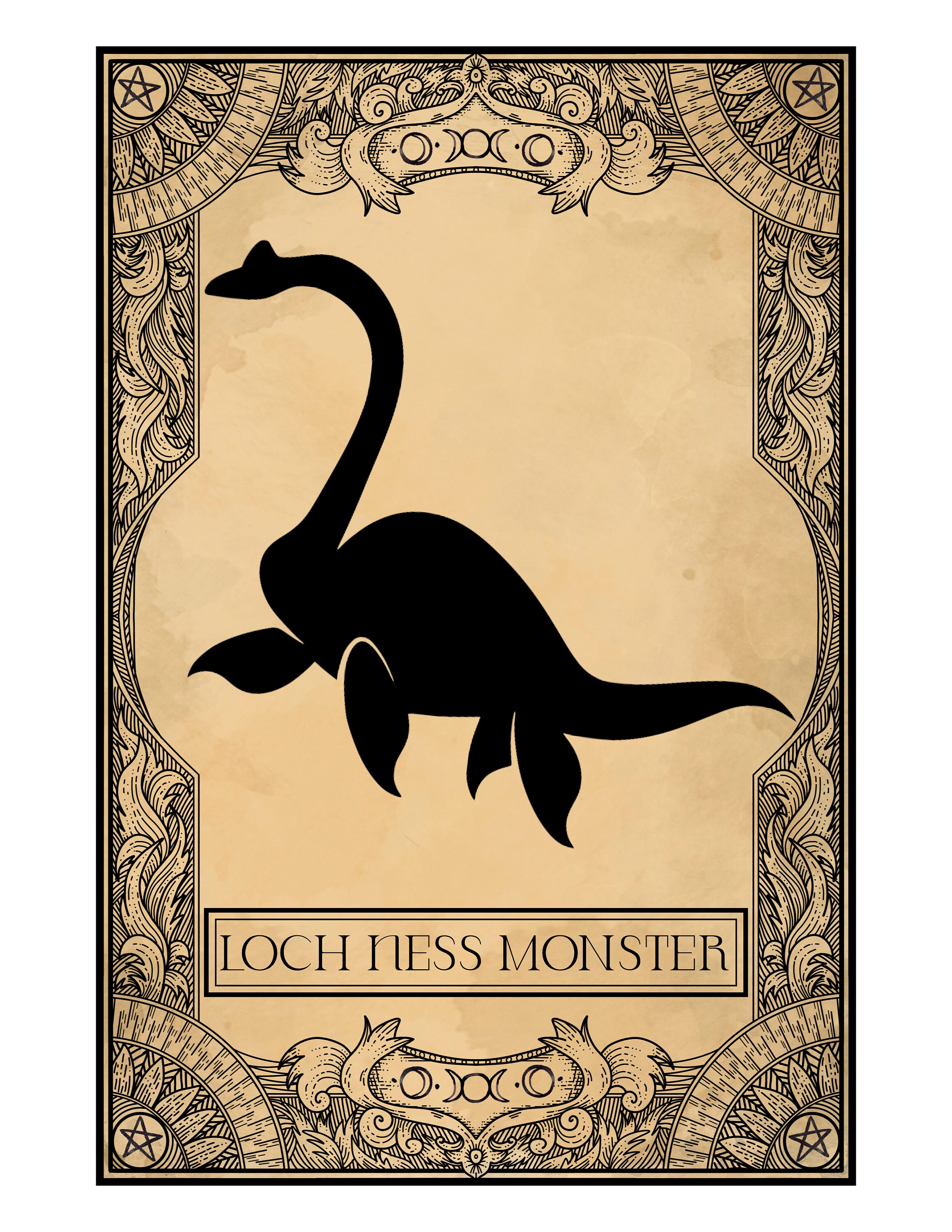 Loch Ness Monster - Digital - Mythical Creature Tarot Art - Etsy