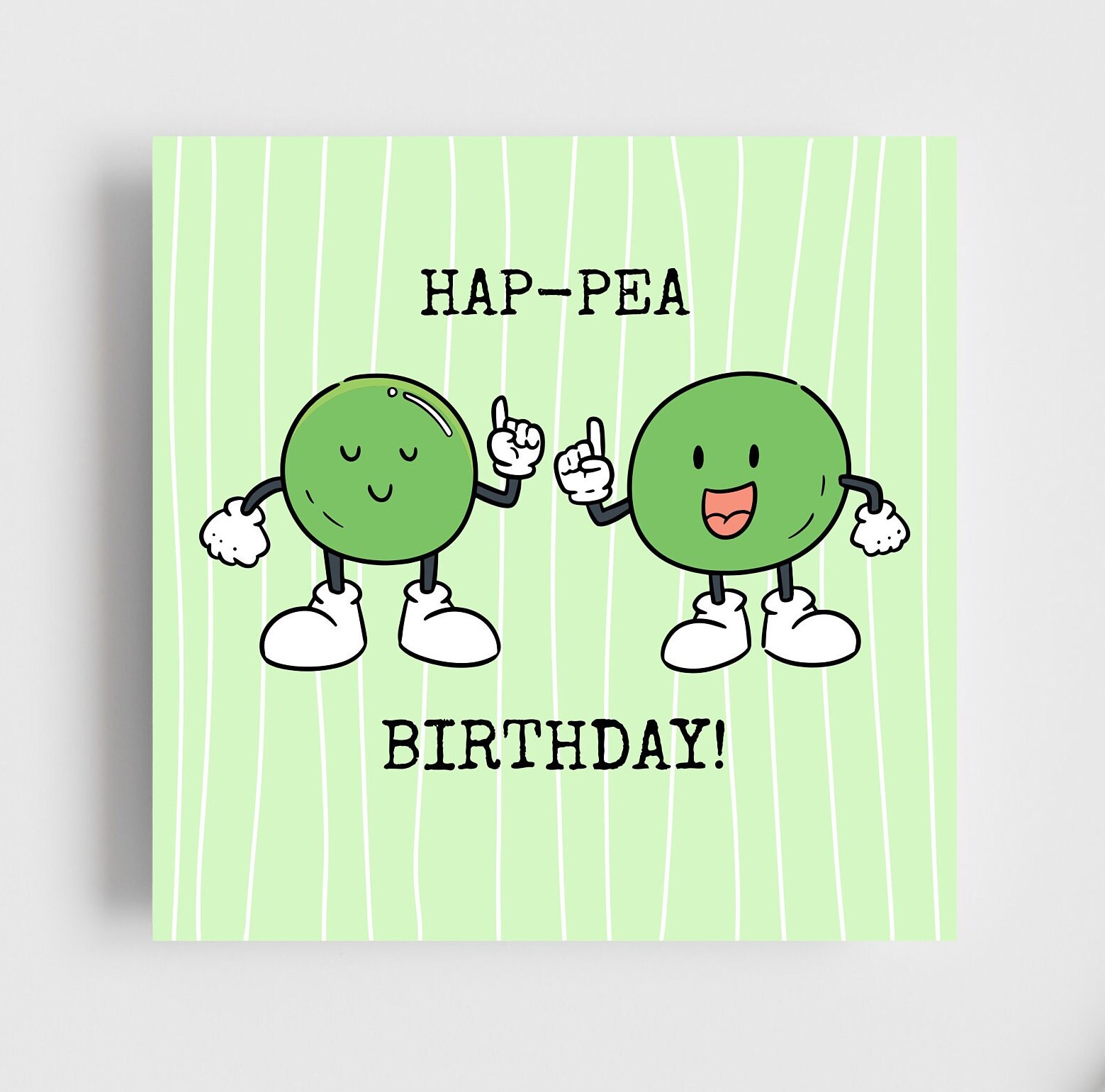HAP-PEA Birthday Card Cute Peas Birthday Food Fun - Etsy