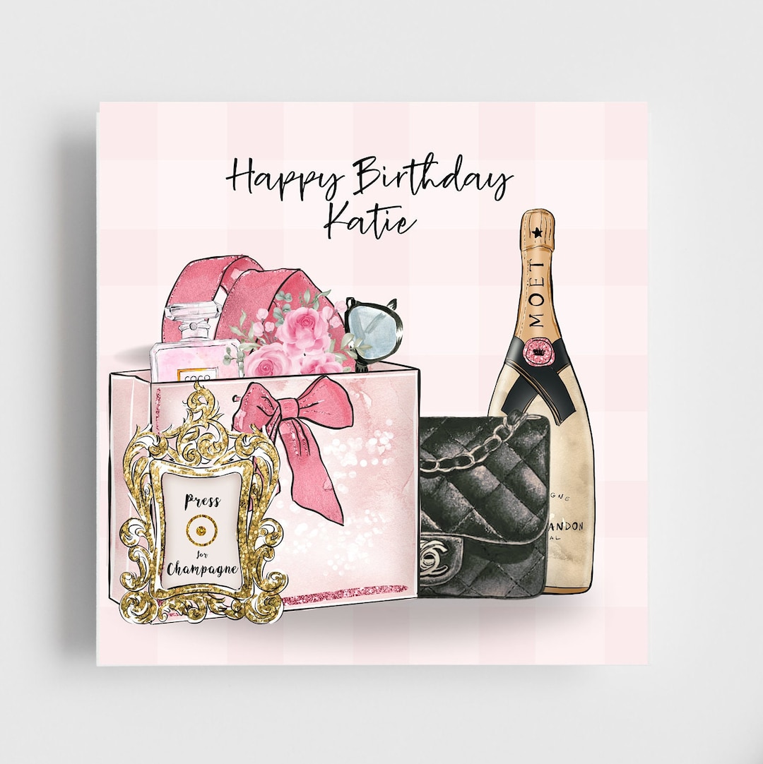 PERSONALISED Happy Birthday Card Fashion Designer Handbag - Etsy UK