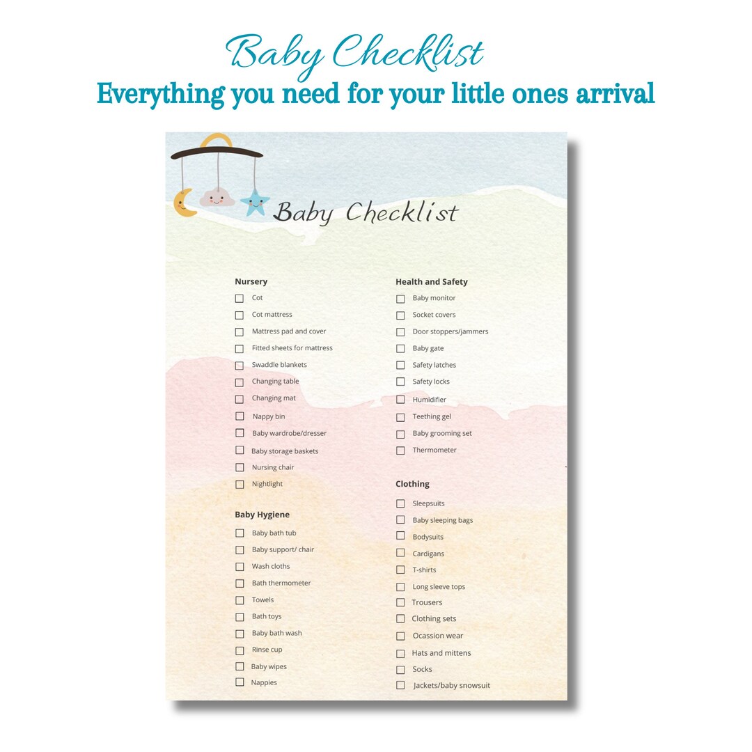 Baby Checklist, Baby Registry Checklist, Newborn Essentials, Pregnancy ...