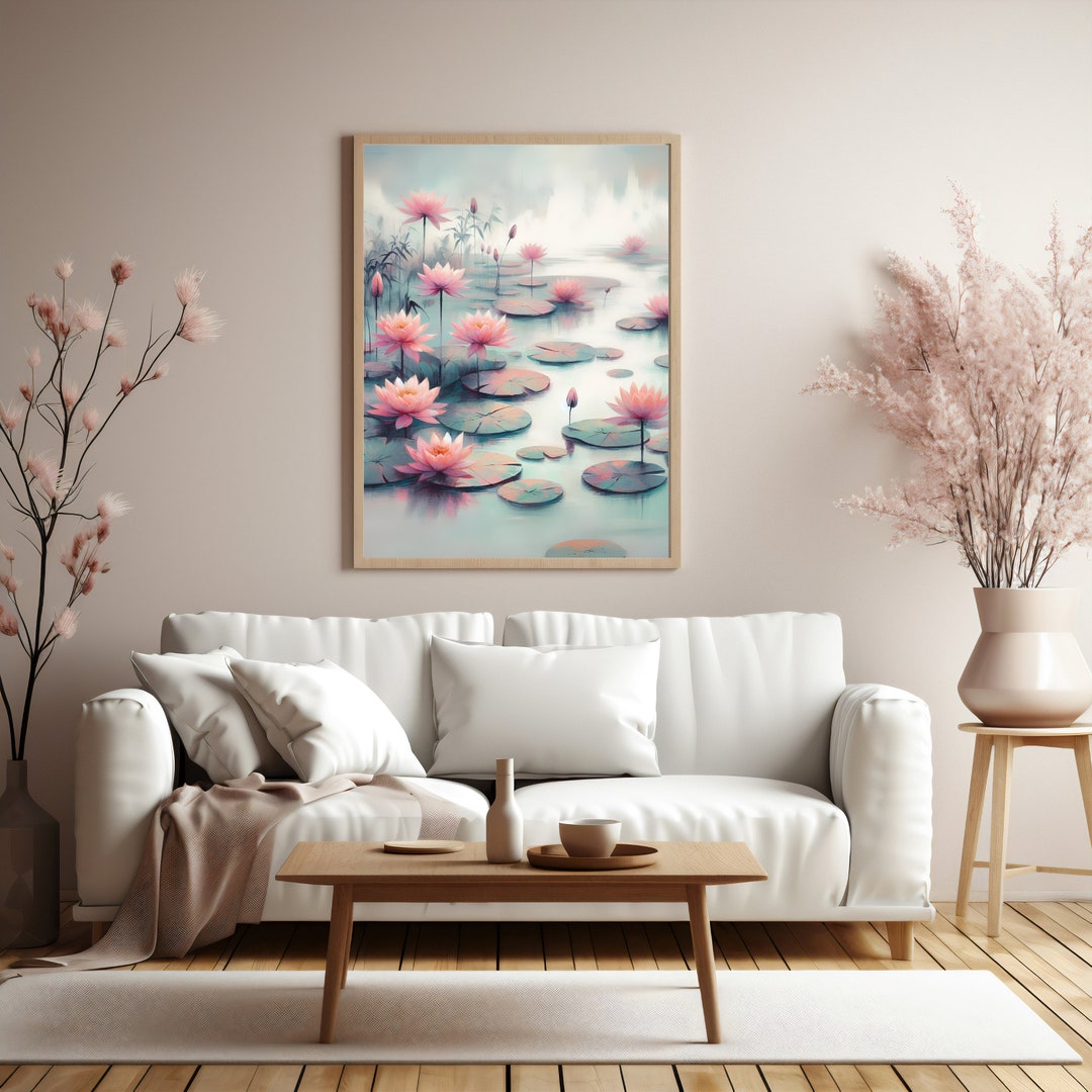 Chinese Water Lilies Traditional Wall Art, Traditional Chinese Art ...