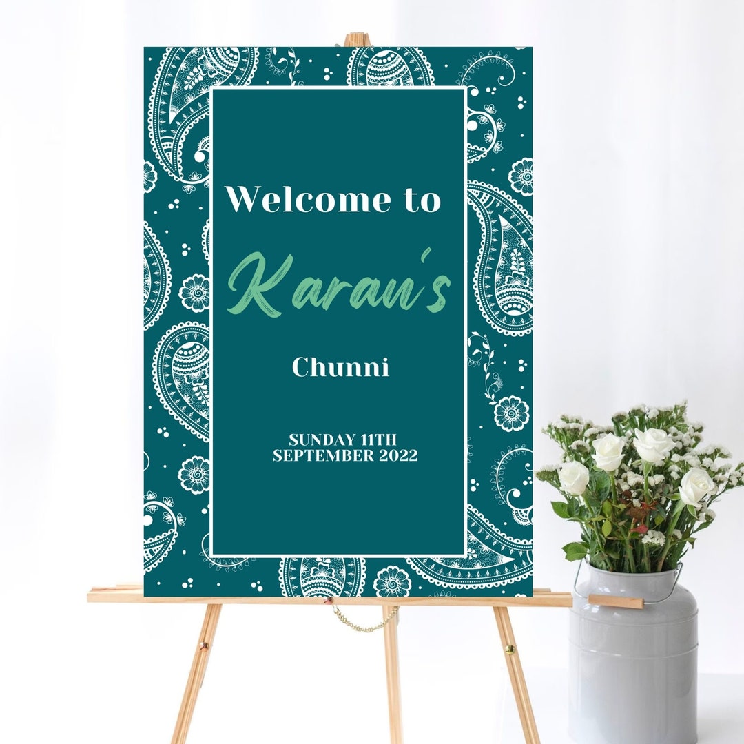 Printed Welcome Foamex Sign/board, Mehndi, Sangeet, Maiyan, Jago ...