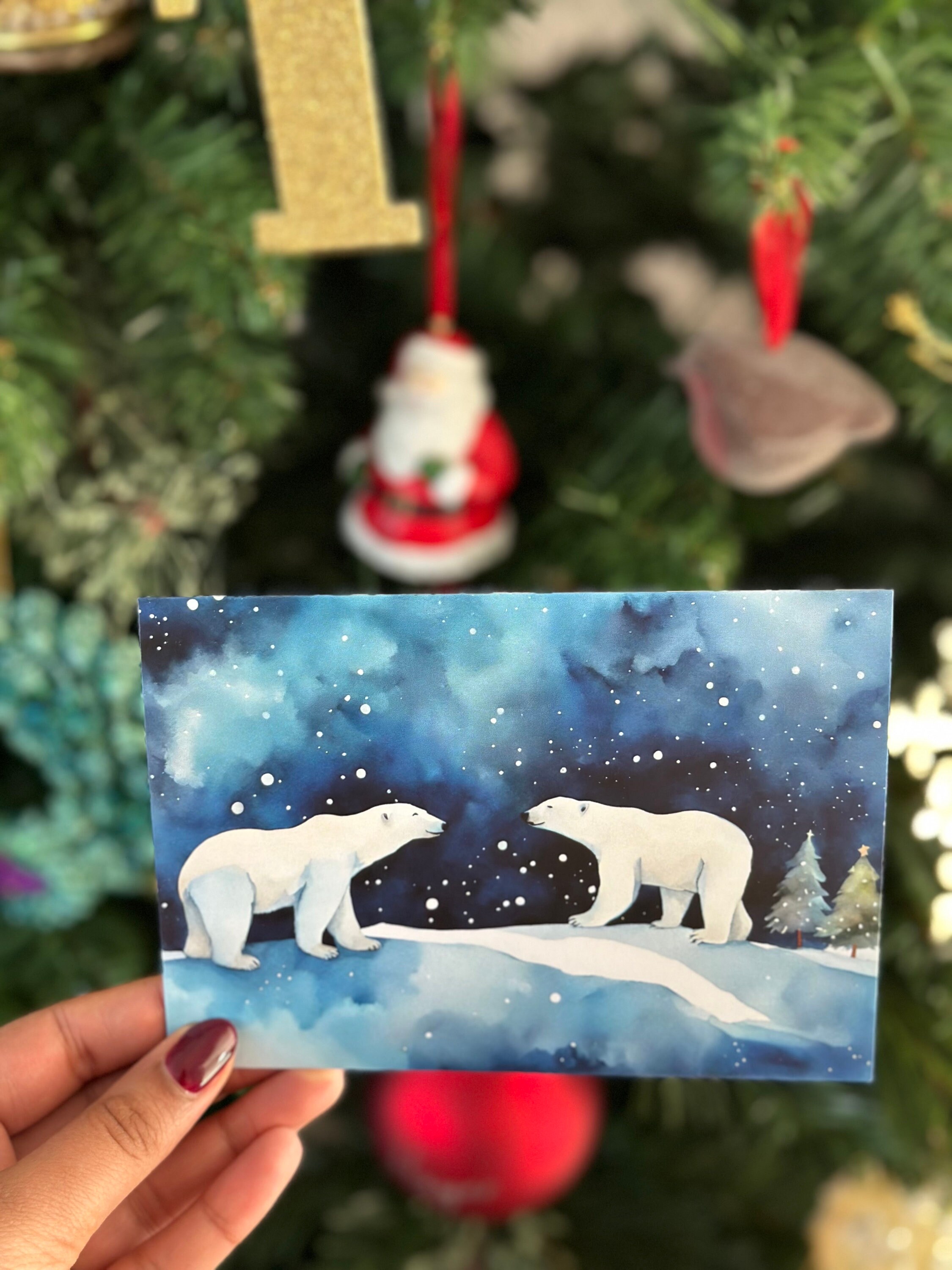 Festive Polar Bear Christmas Cards, A6 Multipack, Winter Greeting Cards ...
