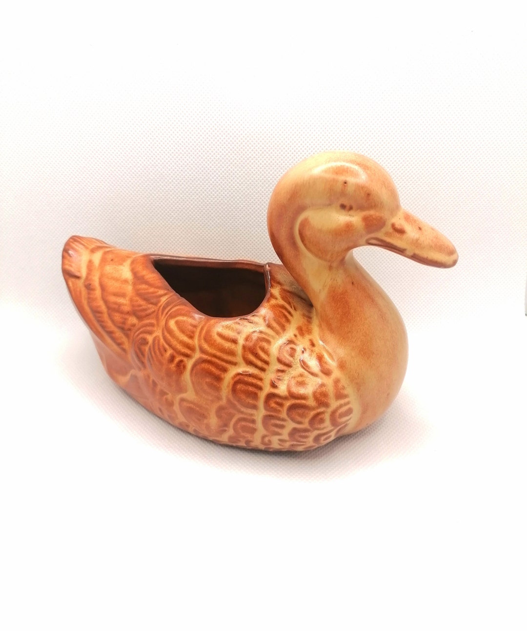 Studio Handmade Glazed Ceramic Clay Terracotta Duck Planter Dish ...